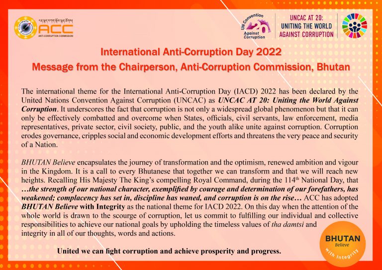 International Anti-Corruption Day 2022 Message from the Chairperson ...