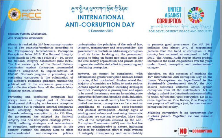 Message from Chairperson of the Anti-Corruption Commission on ...