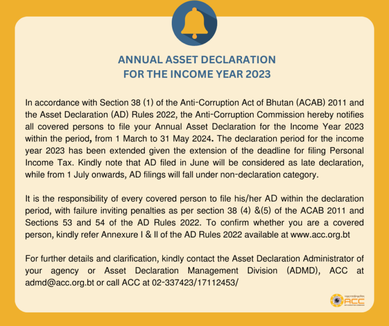 ANNUAL ASSET DECLARATION FOR THE INCOME YEAR 2023 – Anti-Corruption ...